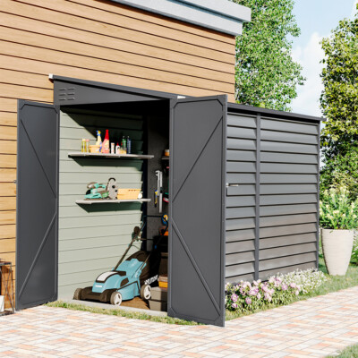 5x9 5x7 3x5ft Galvanized Steel Garden Garage Storage Shed Storage Bike ...