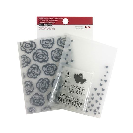 Valentine's Day Stamp Set with 2 Embossing Folders by Recollections ...
