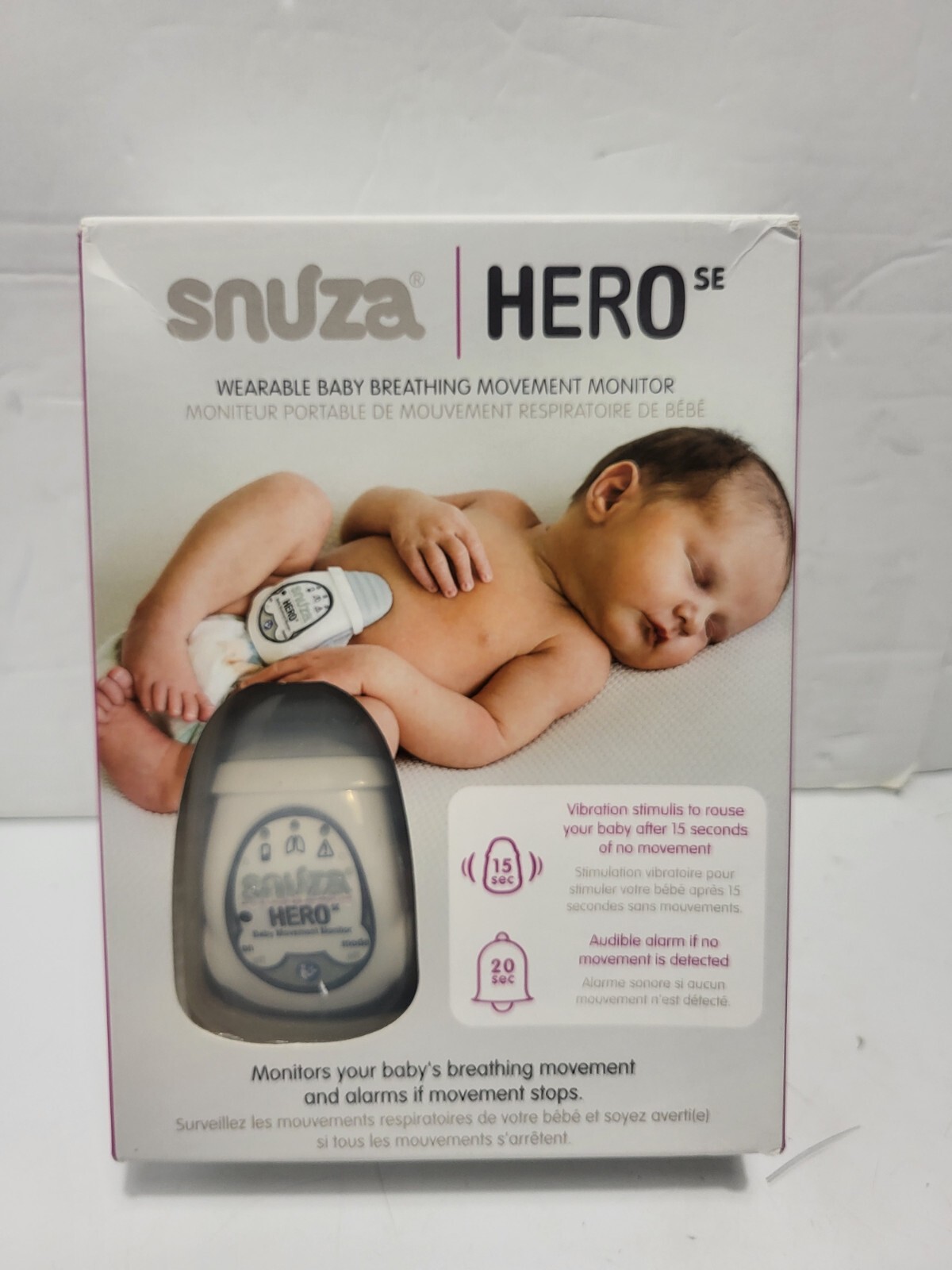 Brand New Sealed Snuza Hero SE Wearable Baby Breathing Movement Monitor