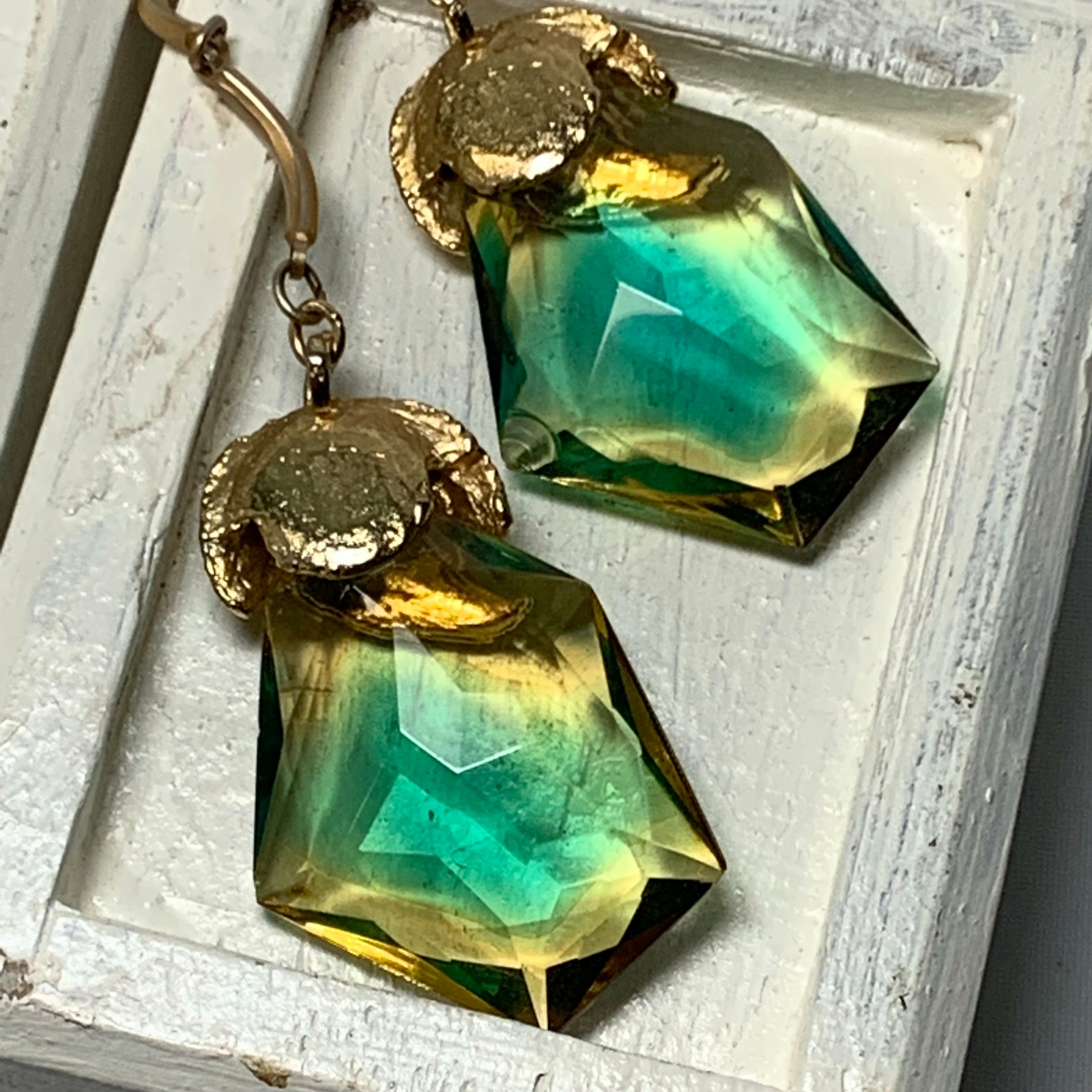 Vintage Tourmaline Crystal Rhinestone Lariat Necklace | eBay
