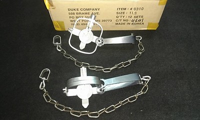2 New Duke # 1 Long Spring Traps Foothold Trap Mink Muskrat Trapping ...