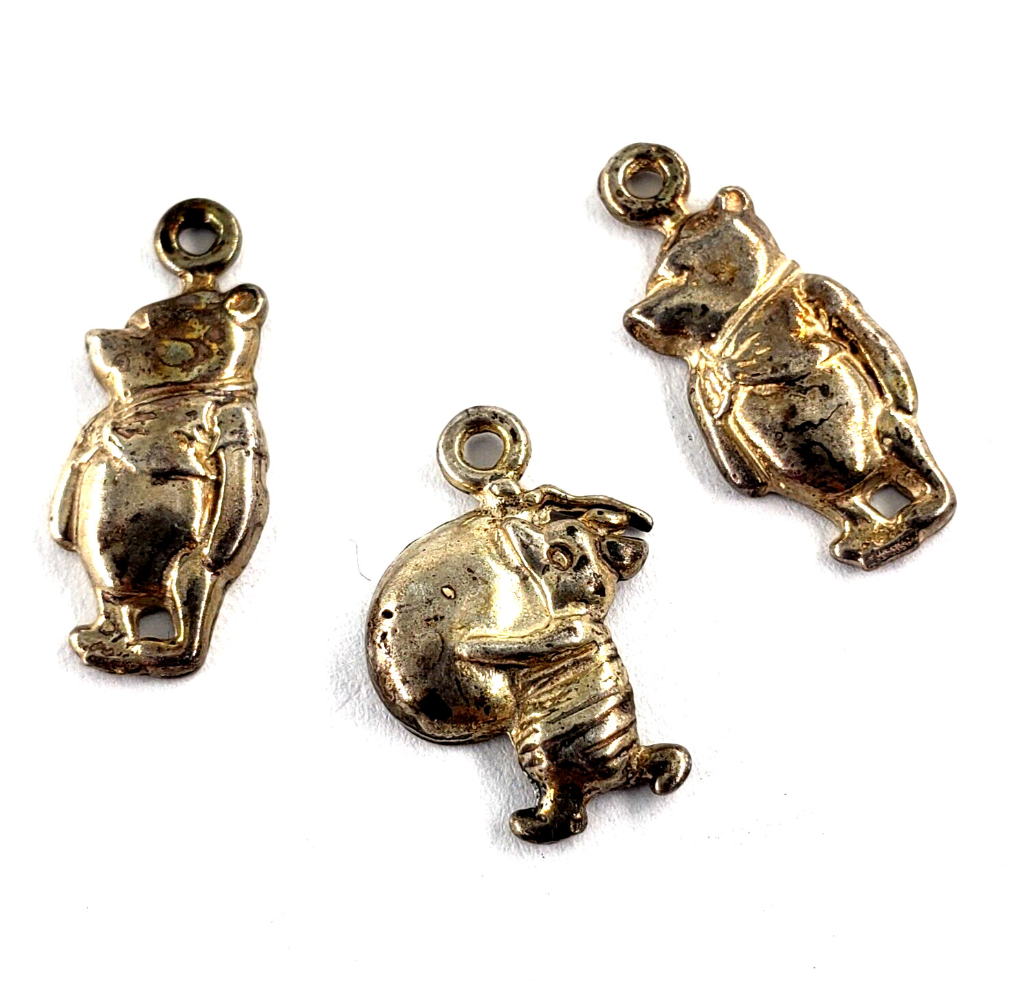 WINNIE THE POO BEAR PIGLET Vintage Sterling Silver Ch… - Gem