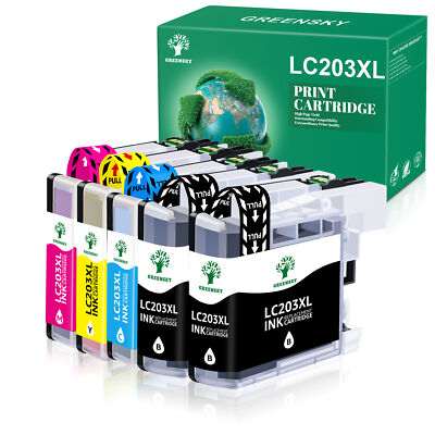 5P BCMY Printer Ink fits Brother LC201 LC203XL MFC-J485DW MFC-J880DW ...