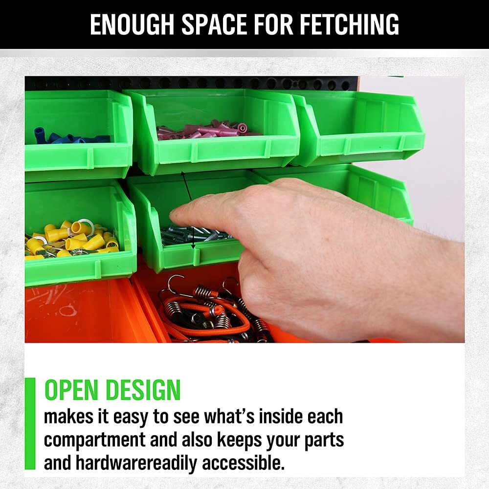 30 Pack Garage Rack Wall Mounted Storage Bins Parts Rack Tool ...