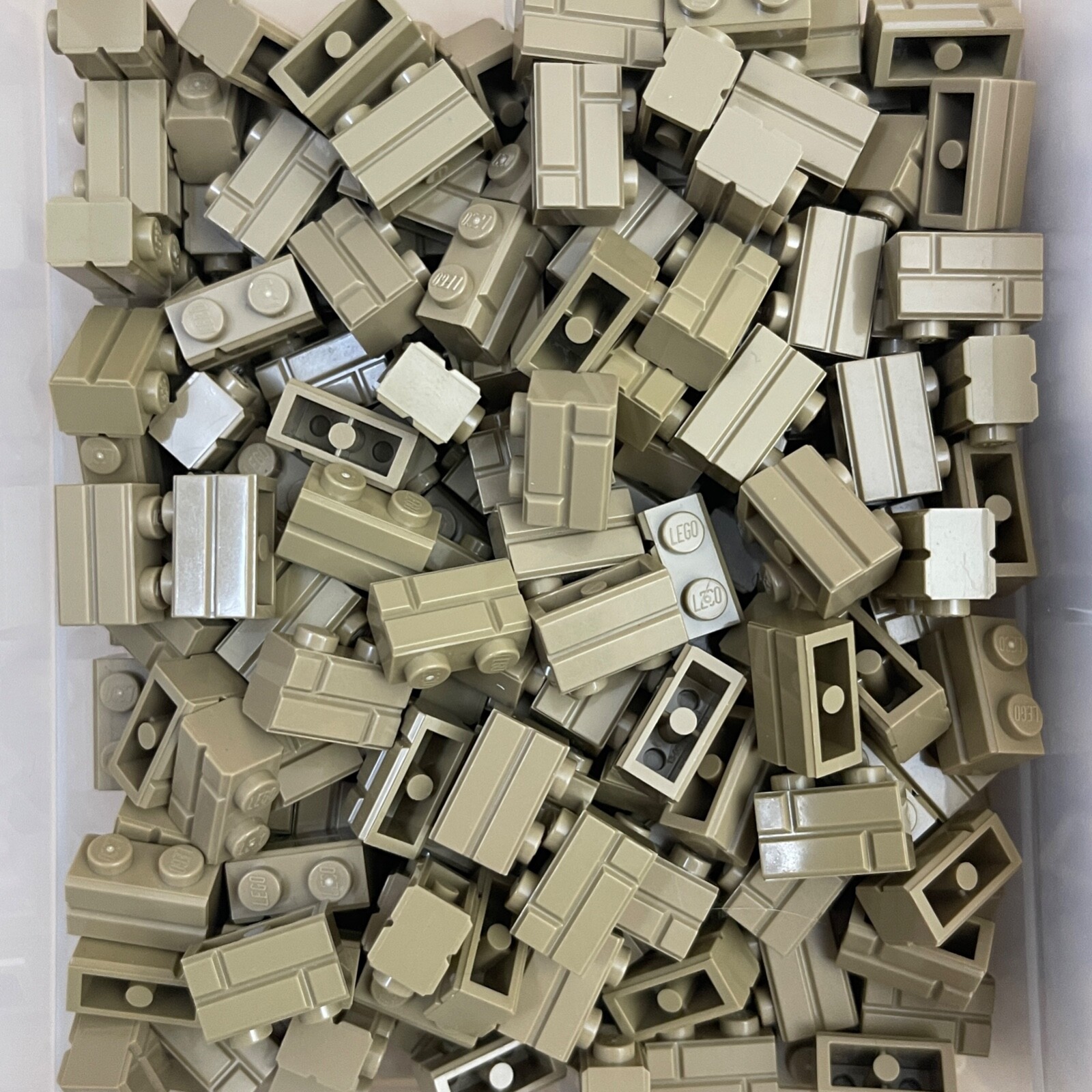 LEGO 50 Dark Tan 1x2 Masonry Bricks - Castle Parts Pieces Embossed ...