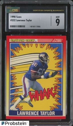 1990 Score #552 Lawrence Taylor New York Giants HOF CSG 9 MINT | eBay