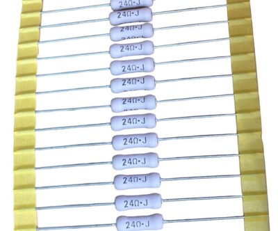 10 PCS KOA RES 24 OHM 2W 5% AXIAL THT METAL OXIDE FILM Resistor ...