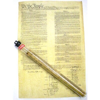 US CONSTITUTION FULL SIZE REPLICA ON ANTIQUED GENUINE PARCHMENT 23 X 29 ...