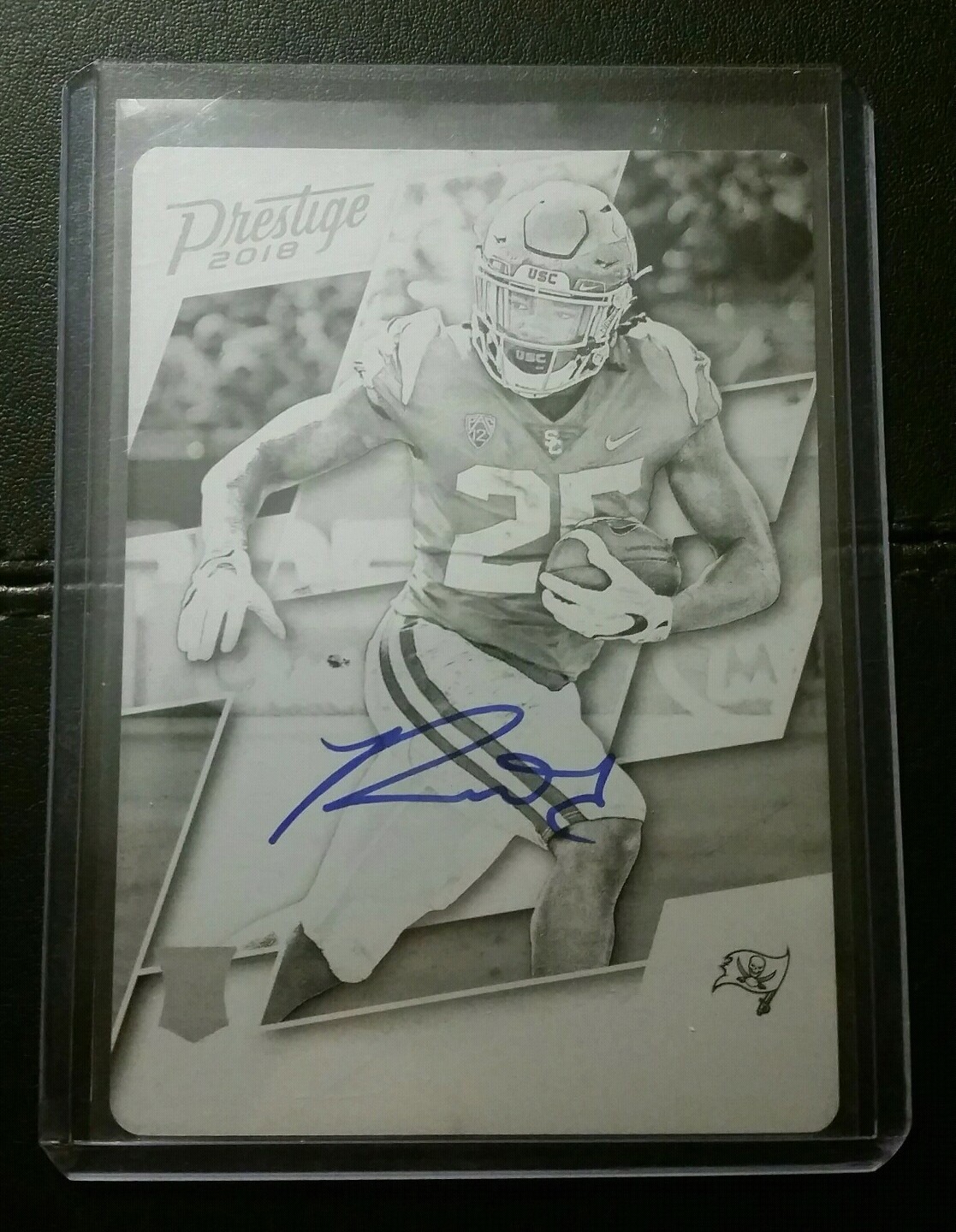 #1/1 Ronald Jones Rookie Printing Plate Auto 2018 Panini Prestige USC ...