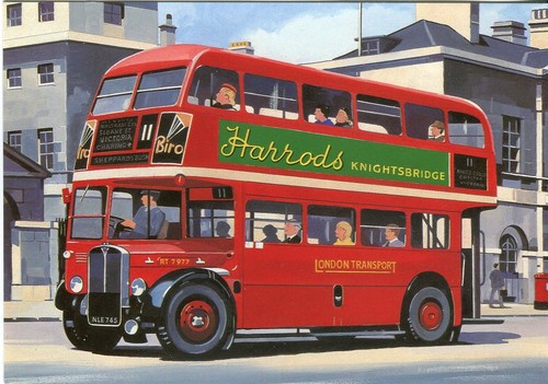 London bus double-decker Routemaster Harrods Colin Ashford art Santoro ...