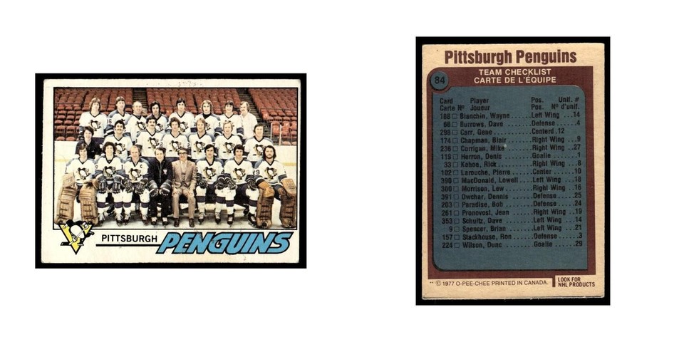 Pittsburgh Penguins Team 1977 O Pee Chee #84 Hockey Card EX | eBay