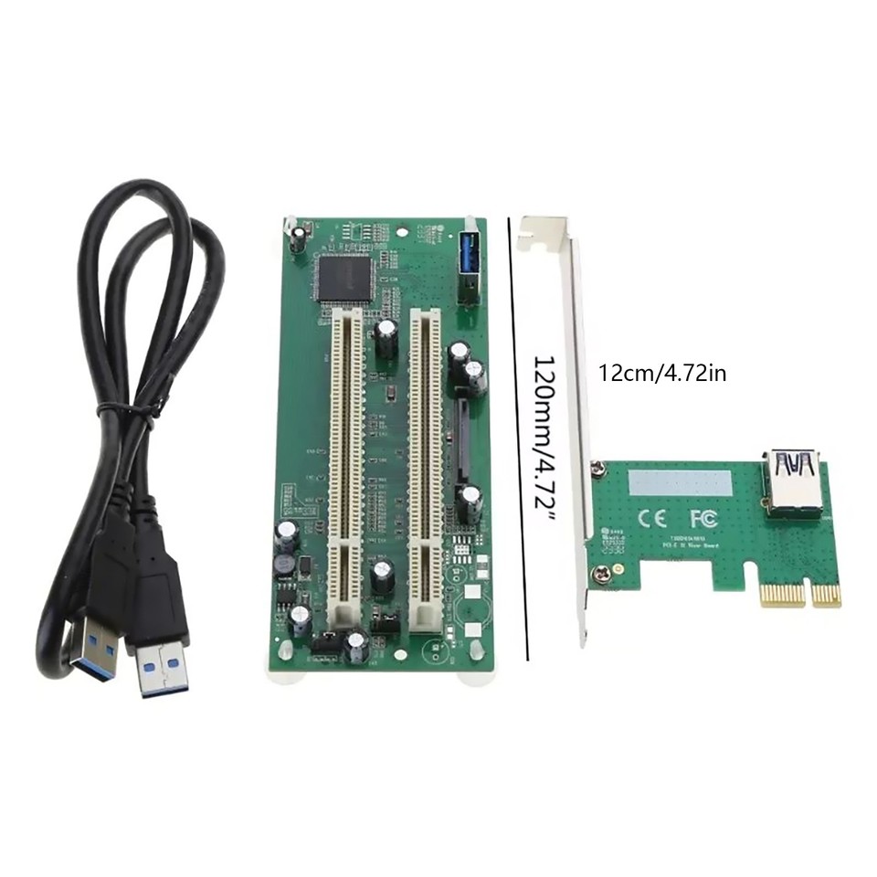 PCI-E to 2xPCI PCIE x1 to x16 Card PCI-Expansion Converter 2x 32-bit ...