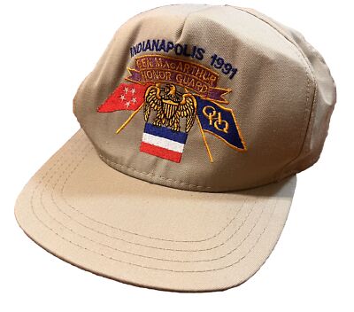 Vtg 90s Gen MacArthur Honor Guard Indianpolis 1991 Spell Out Snapback ...