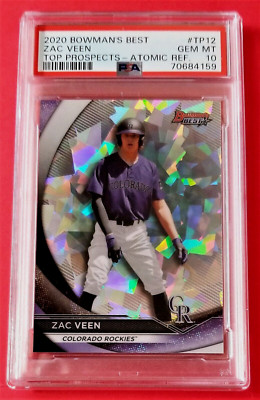 2020 Bowman's Best #TP12 "Zac Veen" Top Prospects Atomic Ref. RC PSA ...