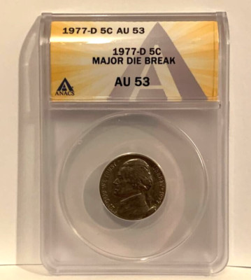 1977 - DENVER JEFFERSON NICKEL - OBVERSE MAJOR DIE BREAK | eBay
