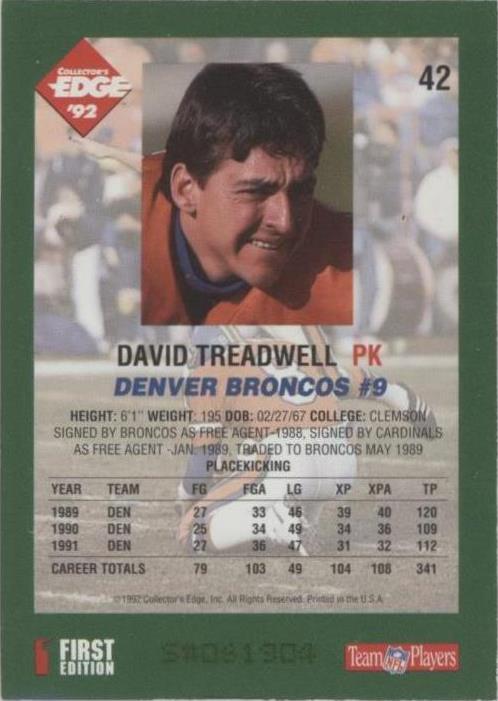 1992 Collector's Edge David Treadwell #42 for sale | eBay
