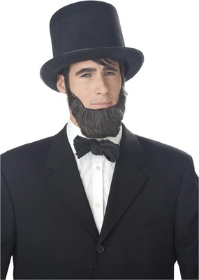 Honest Abe Beard Abraham Lincoln Fancy Dress Halloween Adult Costume ...