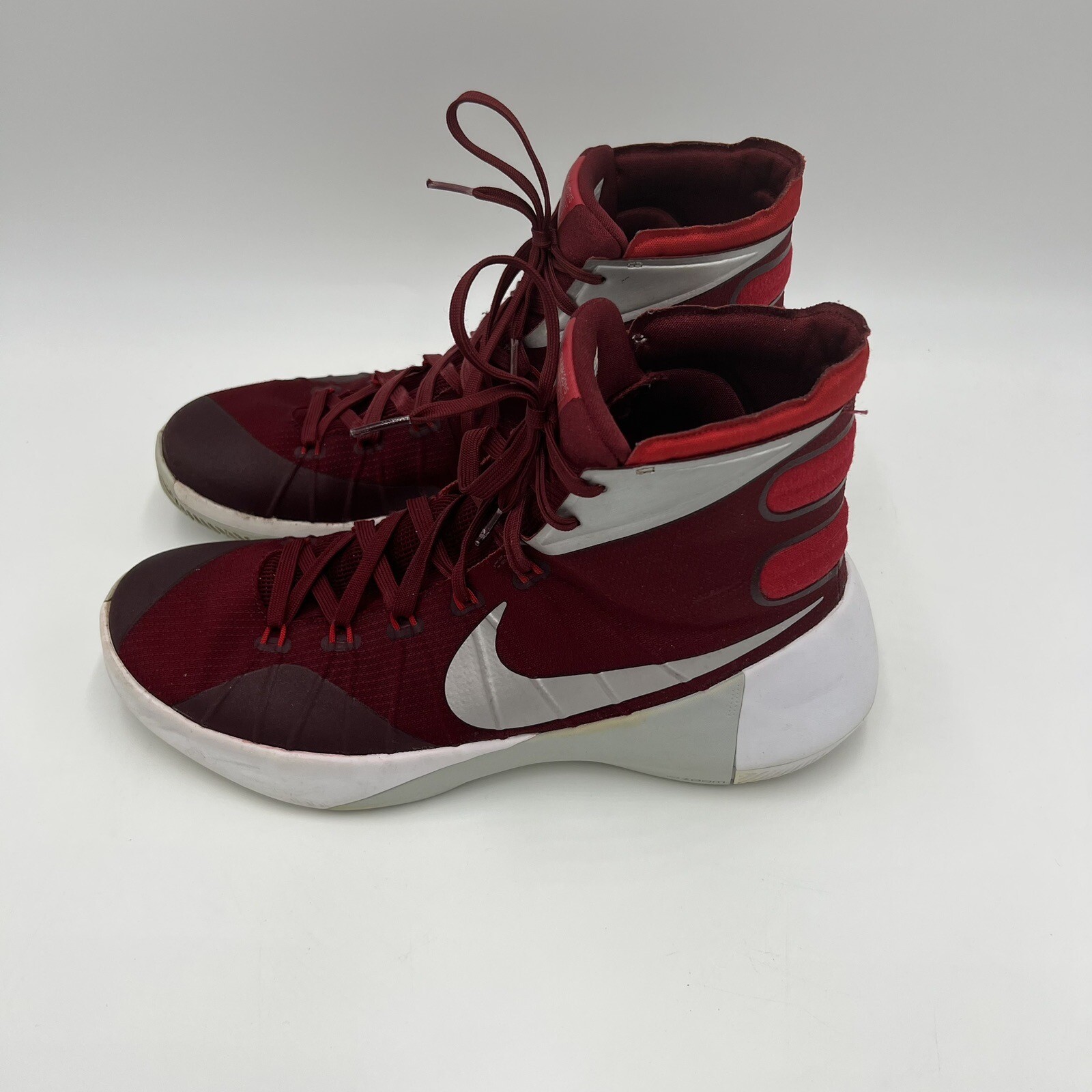 Nike Hyperdunk Retro 2015 Maroon and Silver High Top Basketball Shoes ...