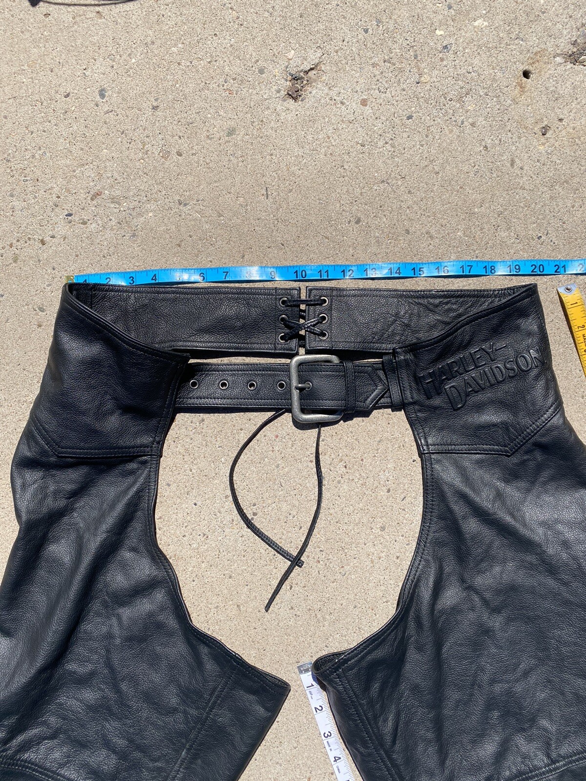 Harley Davidson Motorcycles Mens Leather Riding Chaps Short Large ...