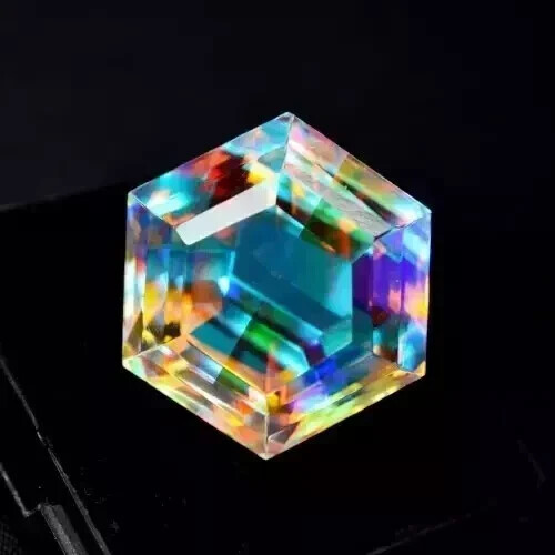Shiny Natural Mystic Topaz 48+ Ct Rainbow Color Hexagon Cut Certified ...