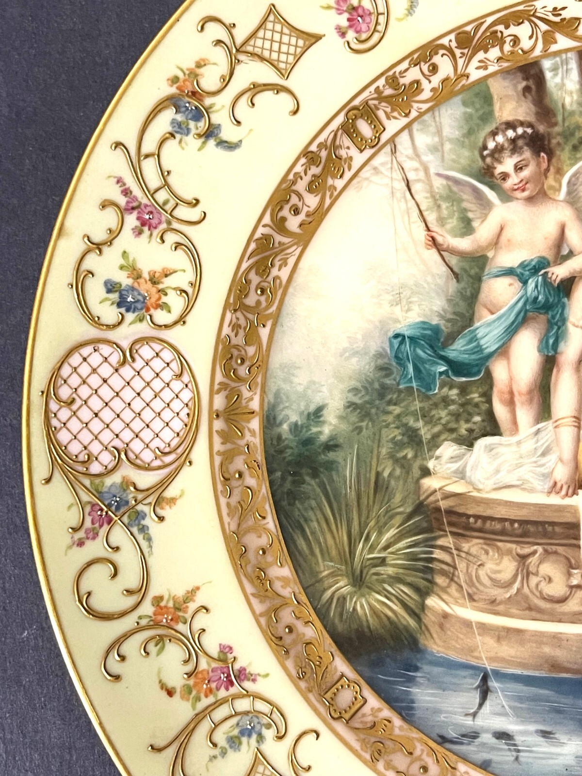 Antique Royal Vienna Porcelain Cabinet Plate “Fishing Cupid” by H ...
