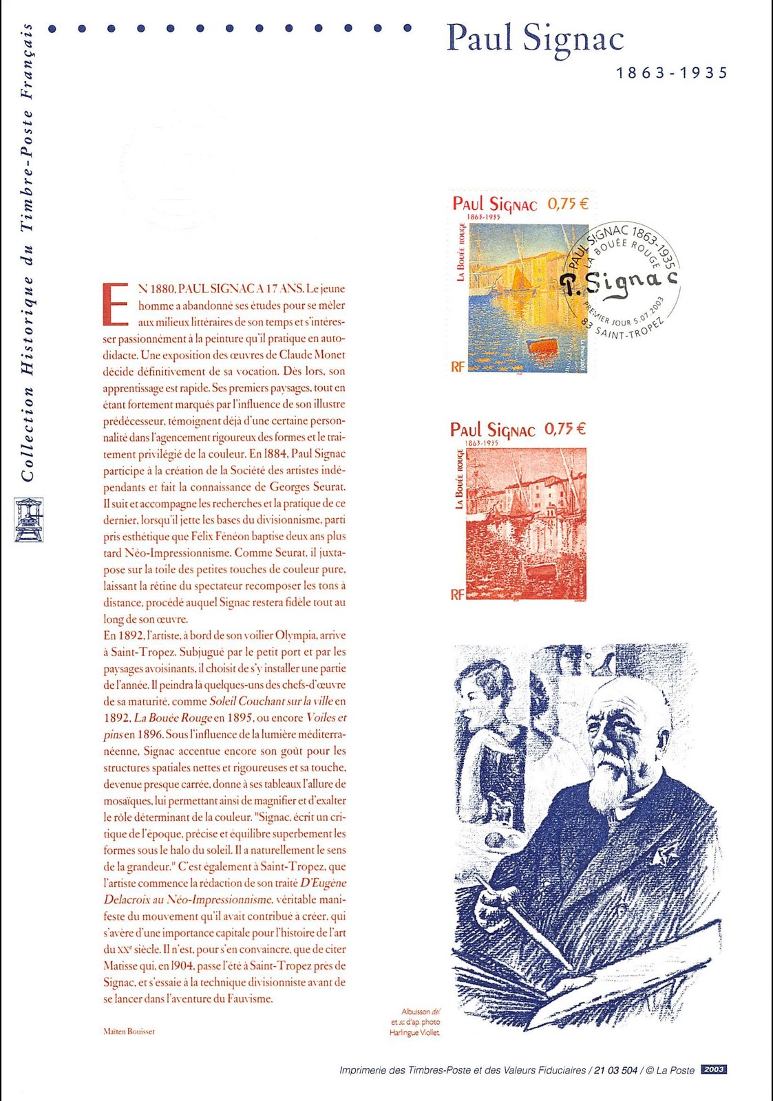 Document Officiel 2003 - Tableau Paul Signac | eBay