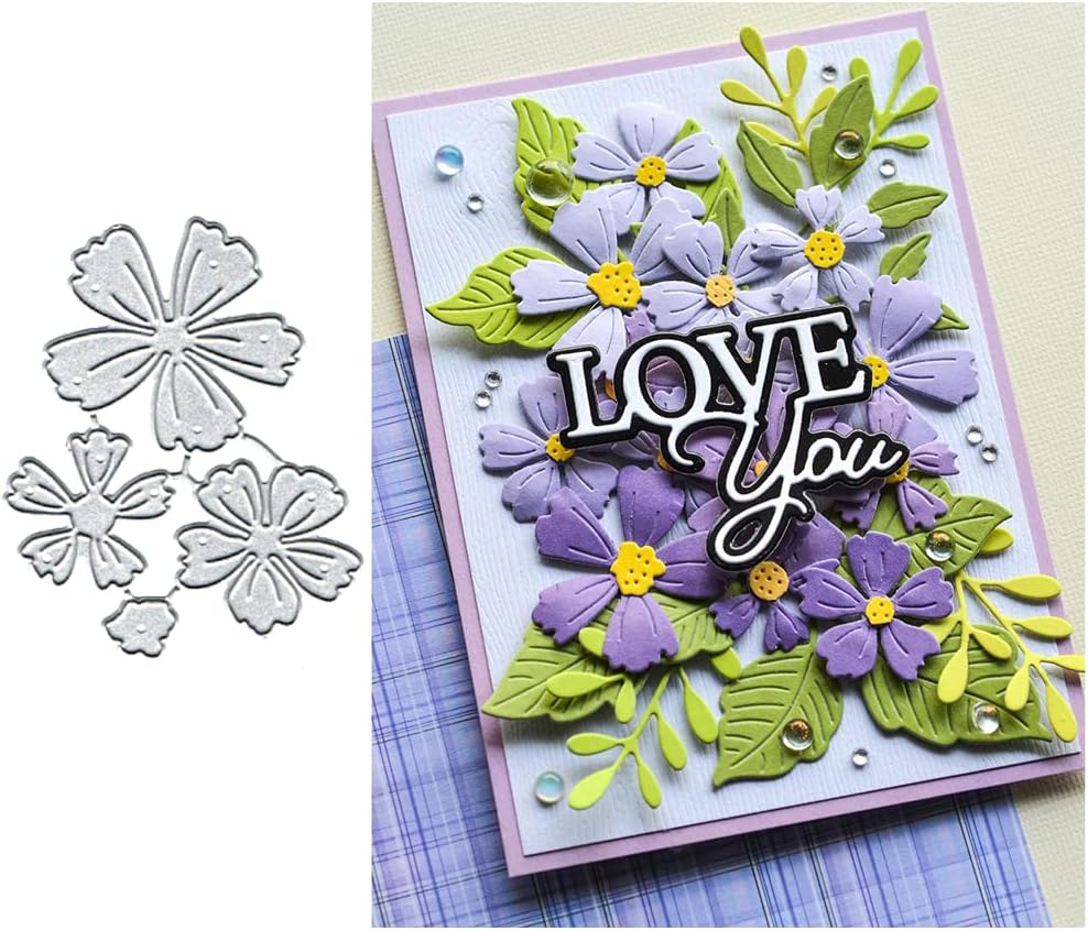 Layered Flowers Metal Die Cuts Cutting Dies, Layered Flowers Paper ...