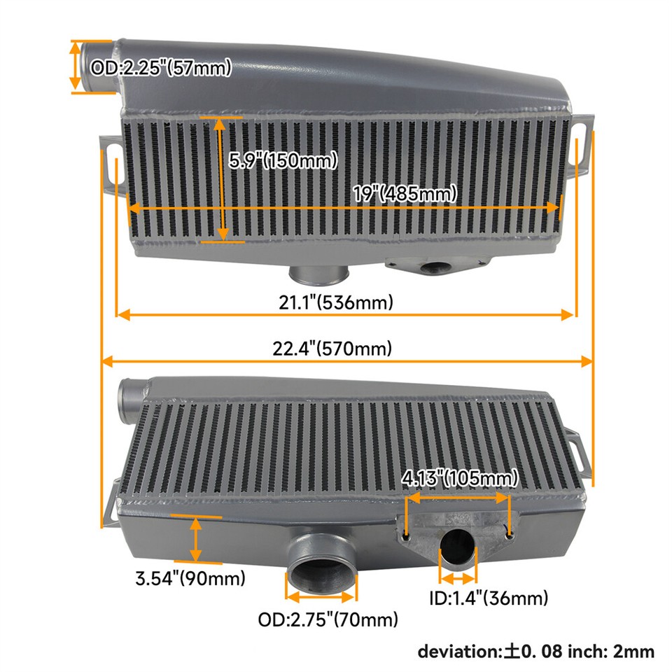 Top Mount Intercooler For Subaru Impreza 2.0L 2.5L WRX 02-07 & STI 04 ...