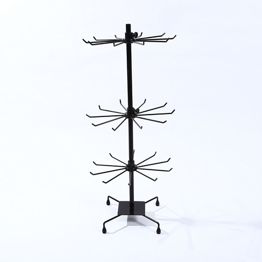 3Tier Jewelry Display Stand Rotating Revolving Keyring Metal Rack ...
