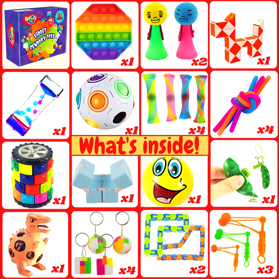 28 Pack Sensory Fidget Toys Set Stress Relief Anti Anxiety Toys for ...