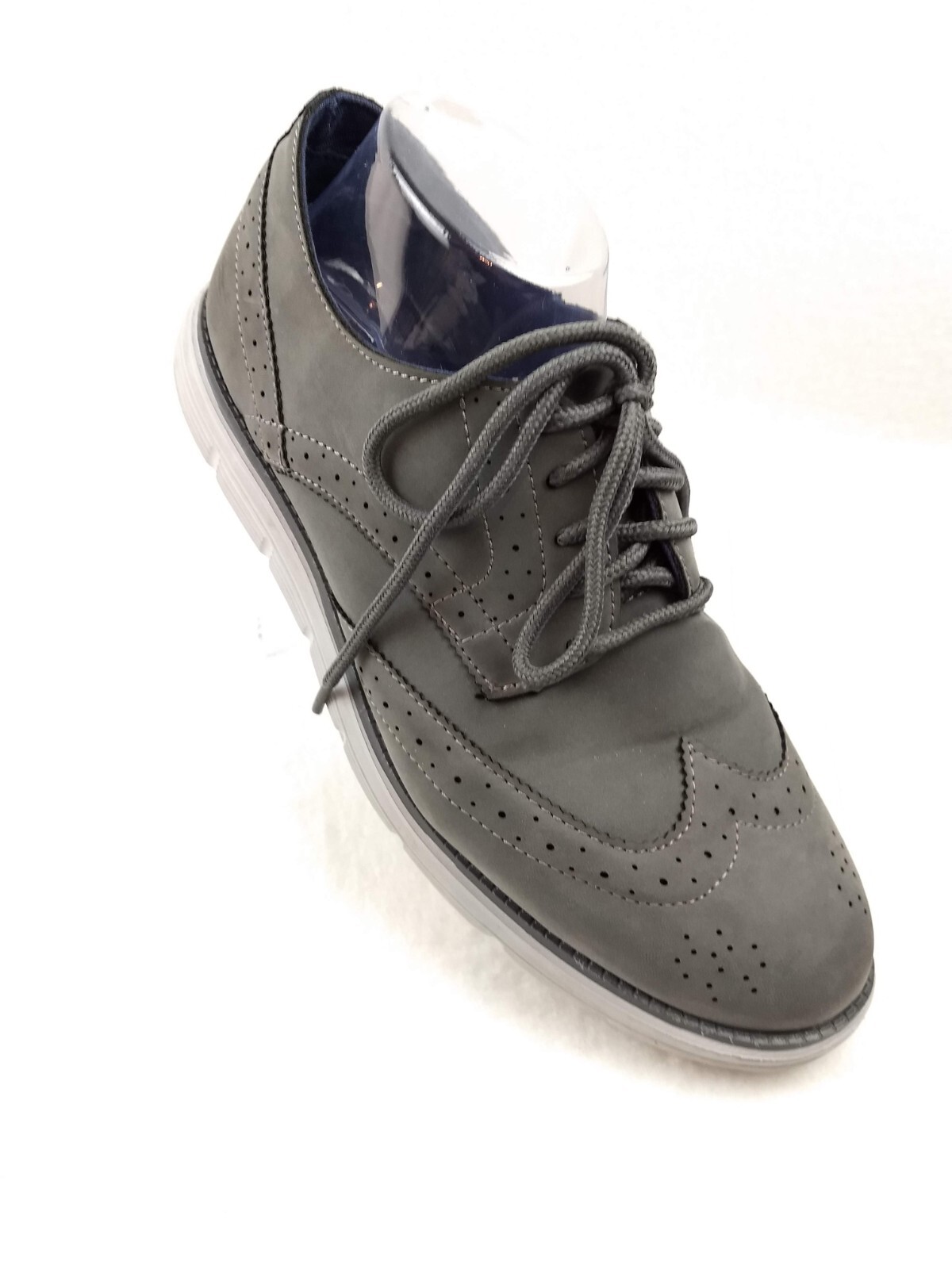 Mens Casual Dress Shoes Sz 9.5 Dexter Gray Oxford Saddle Shoes White ...