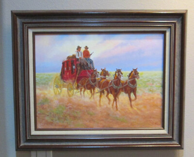 Western Artist John T. Jones Heading We Framed and Signed Oil Painting ...