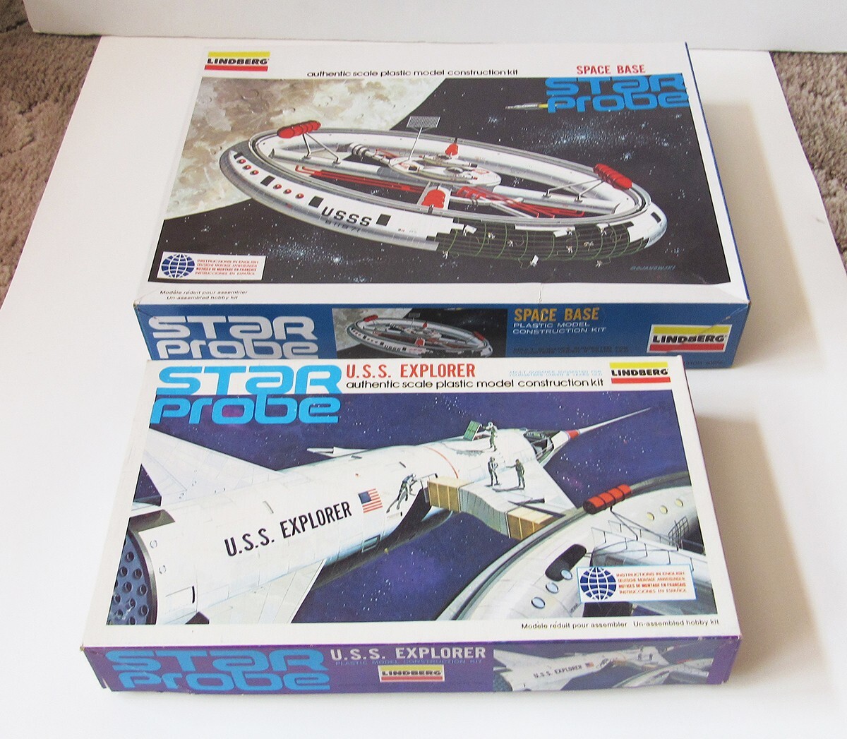 TWO VINTAGE STAR PROBE MODELS - SPACE BASE AND U.S.S. EXPLORER ...