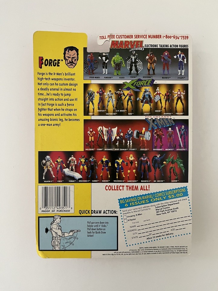 X Men The Uncanny Forge Quick Draw Action Figure Toy Biz 1993 | eBay