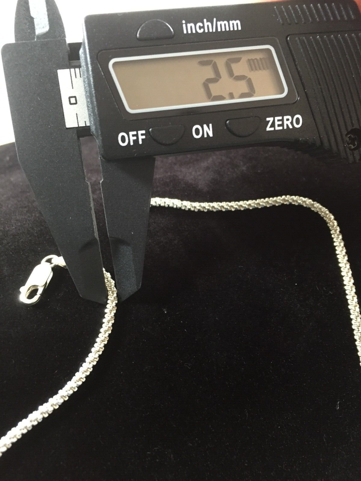 .925 Sterling Silver Diamond Cut Roc Chain Necklace 28" | eBay