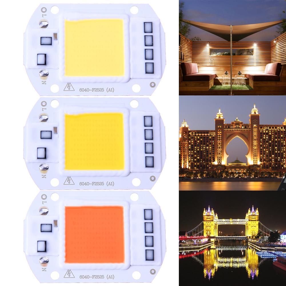 10pcs 50W LEDs Floodlights COB Chip 220V Input Integrated IC (Warm ...