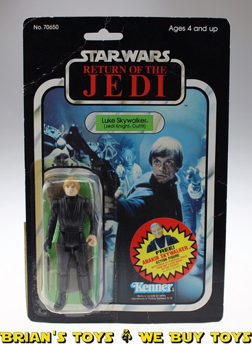 Vintage Kenner Star Wars Carded ROTJ Luke Skywalker Jedi Knight (Green ...