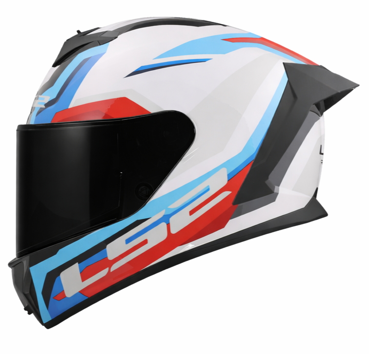 LS2 FF820 Rapid III Full Face Motorcycle Helmet - Hyper White Blue Red ...