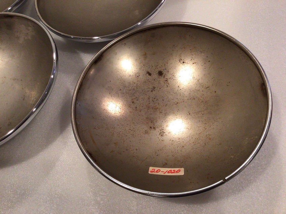 10 1/4" CHROME STEEL BABY MOON HUBCAPS SET OF 4,GREAT SHINE, NICE ITEM ...