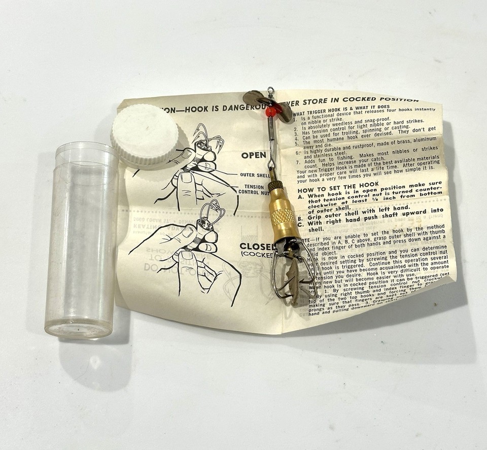 Vintage Scarce Keating Spring Loaded Hook Fish Trap Fishing Lure | eBay