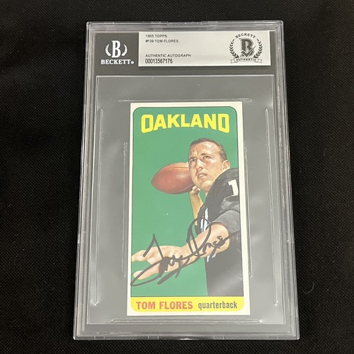 HOF TOM FLORES 1965 TOPPS SIGNED AUTOGRAPHED CARD BECKETT BAS AUTHENTIC ...