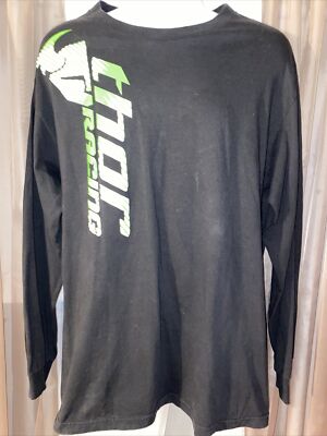 THOR RACING Shirt Long Sleeve VINTAGE Men’s LARGE Black Cotton ...