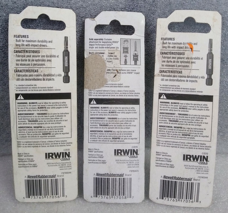 Irwin 1-15/16" Two T15 and One T20 Torx Impact Power Bit Set 1837496 ...