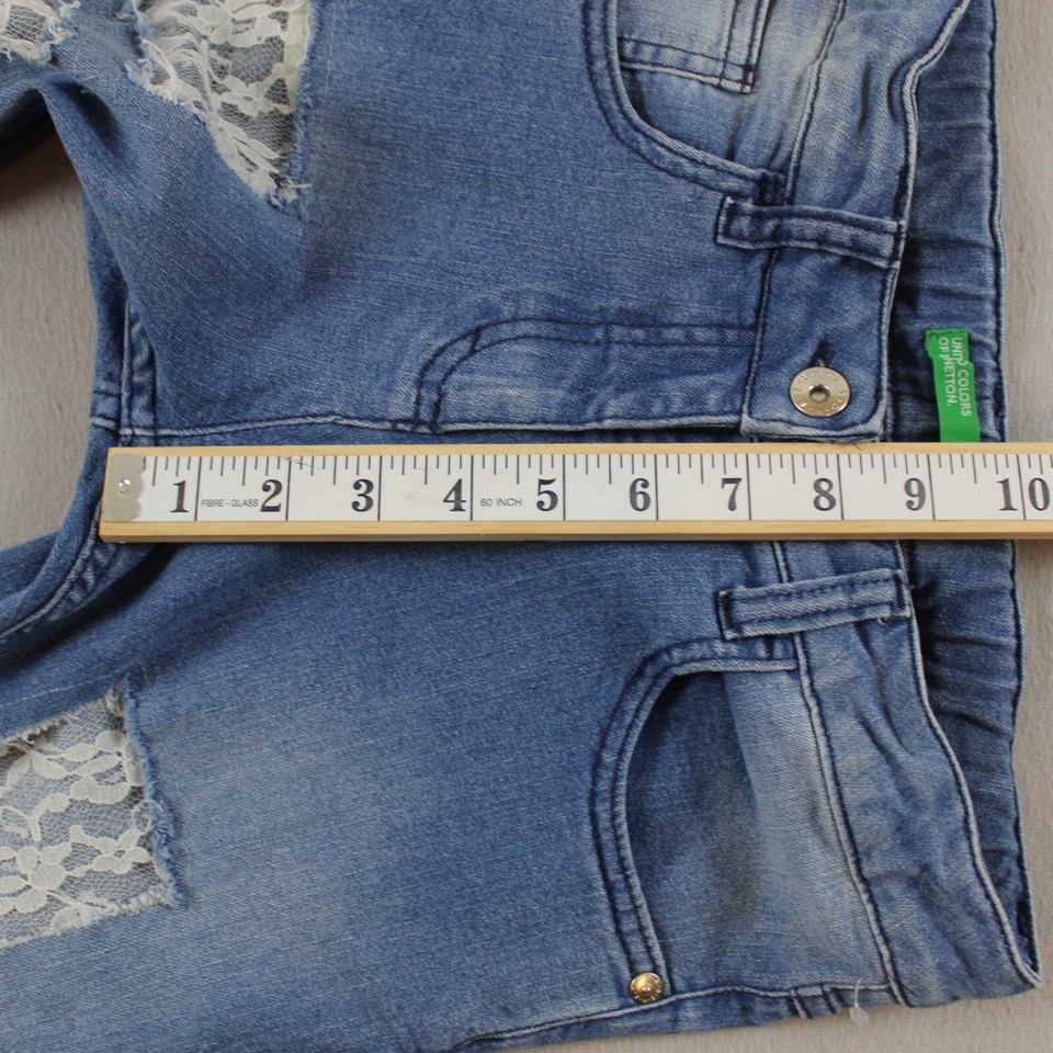 United Colors Of Benetton Jeans Kids Size 2XL Blue Zip Denim Mid Rise ...