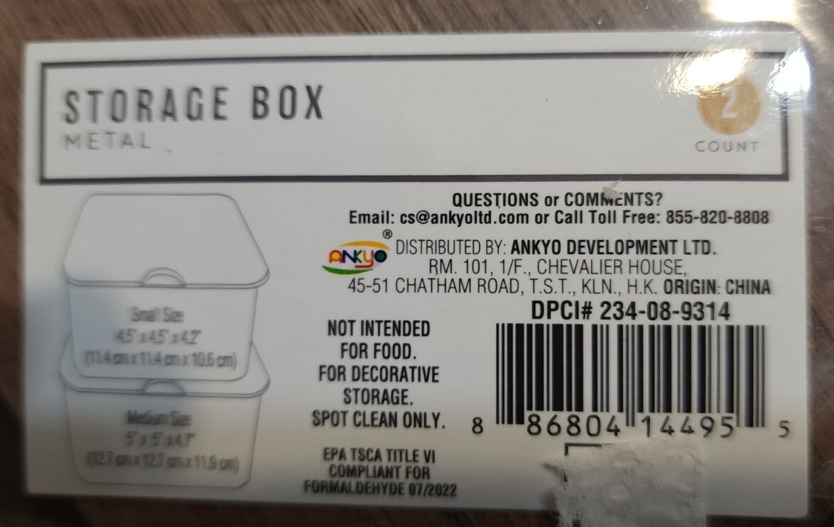 2 STORAGE BOX METAL bull’s-eye playground metal square boxes with lids ...