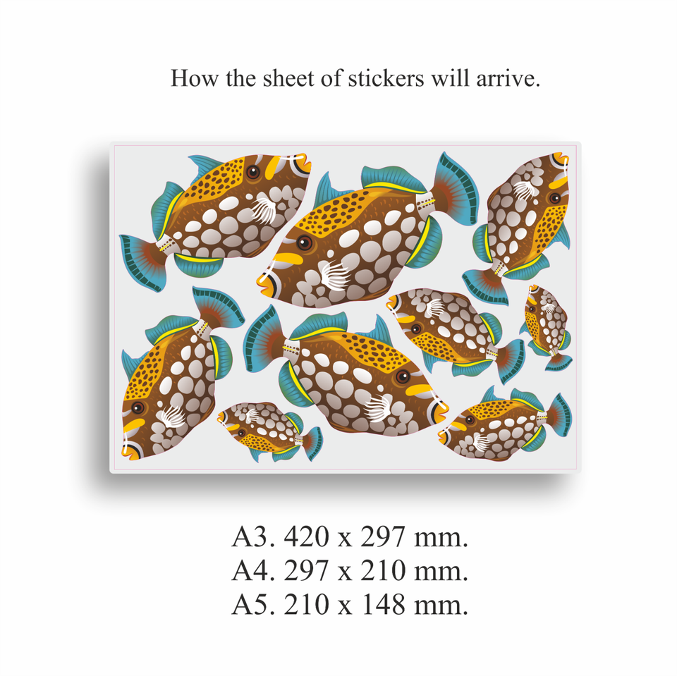 Tropical Fish Vinyl Art Decal Sticker [Multiuse] Tile Laptop Wall ...