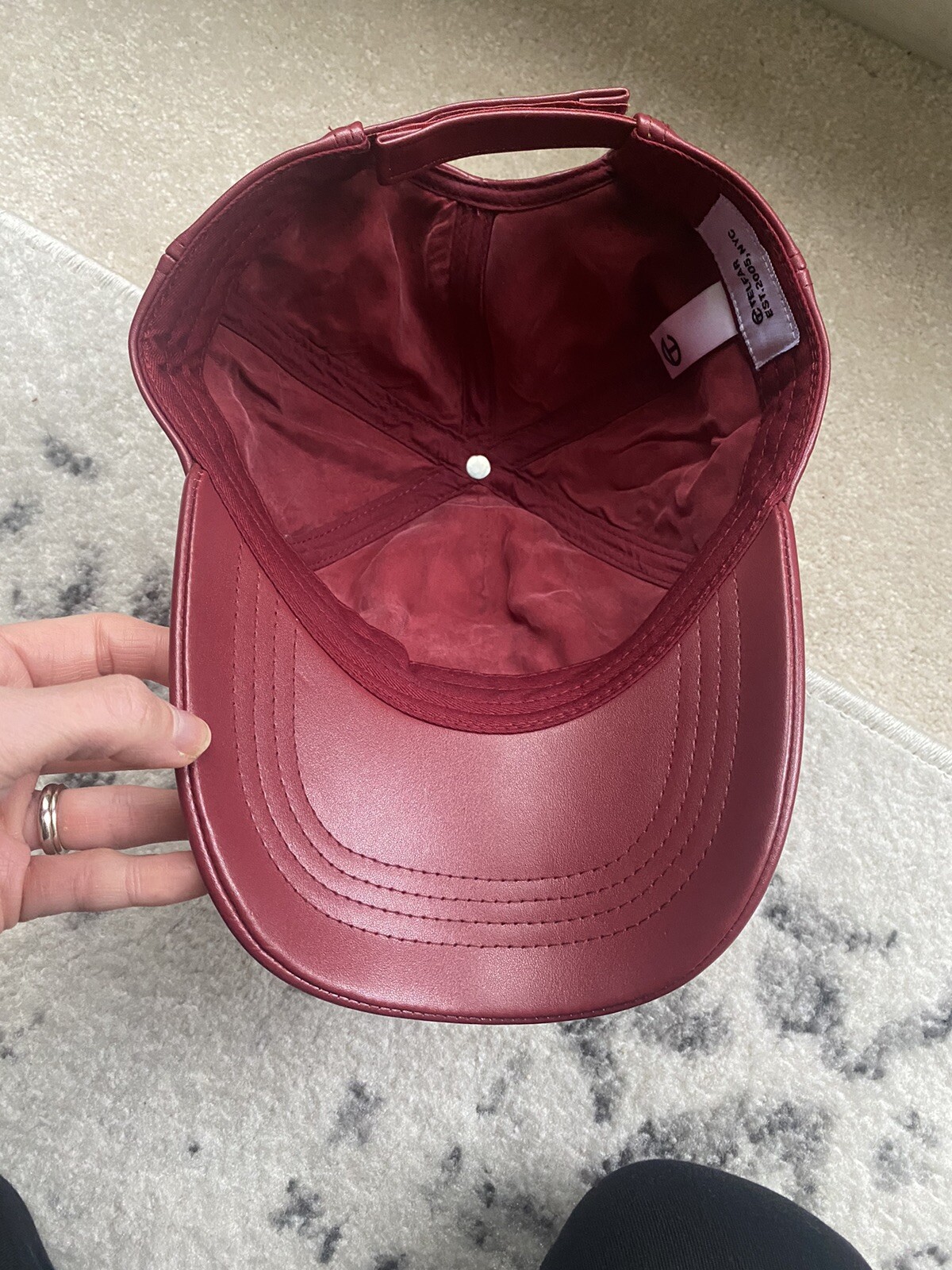 Telfar Logo Embossed Hat Vegan Leather Unisex Red Oxb… - Gem