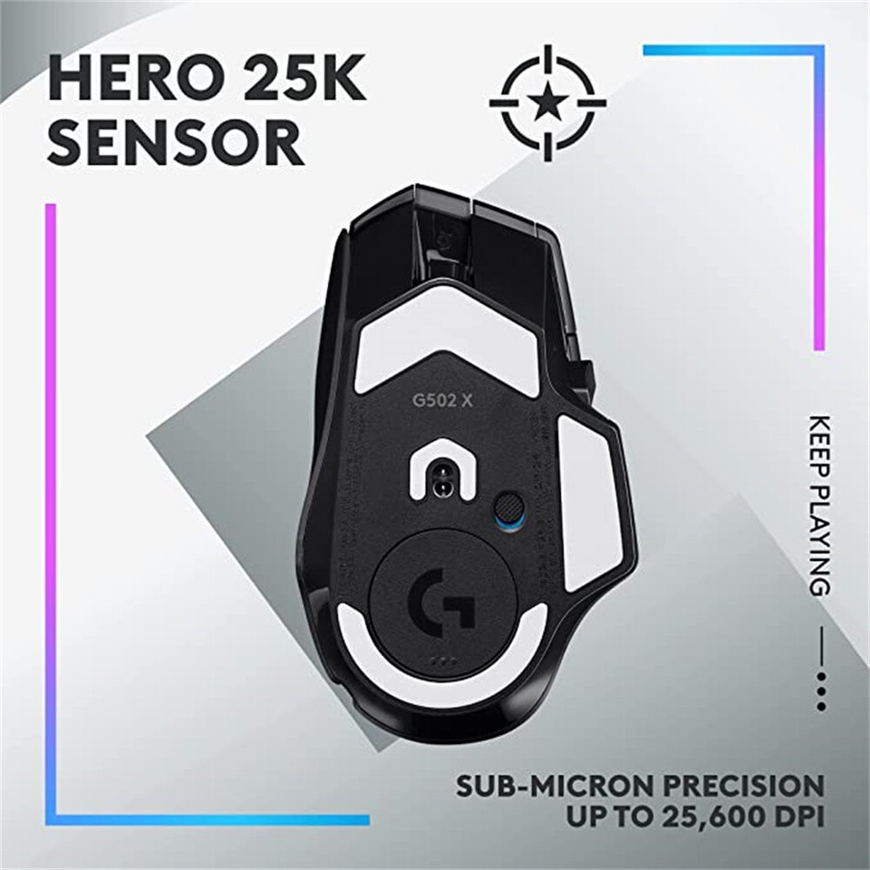 Logitech G502 X PLUS LightSpeed Wireless RGB Gaming Mouse with HERO 25K ...