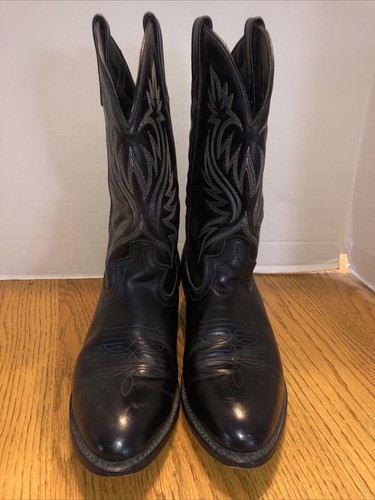 Laredo London 4210 Men's US 9.5EW Black Leather Embroidered Western ...