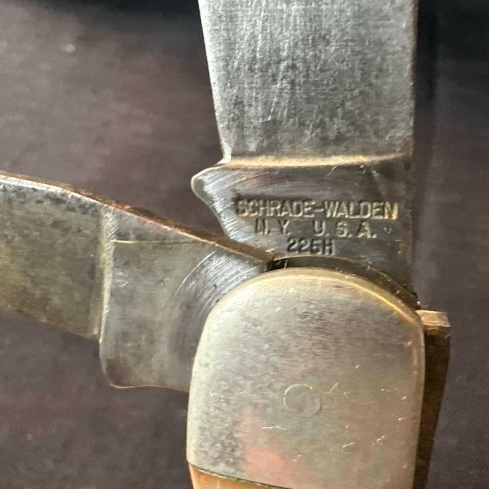 Schrade Model 225H Folding Hunter Knife Vintage 80s Two Blades | eBay